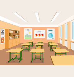 Cartoon empty school college classroom Royalty Free Vector