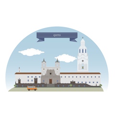 Quito skyline ecuador hand drawn sketch Royalty Free Vector