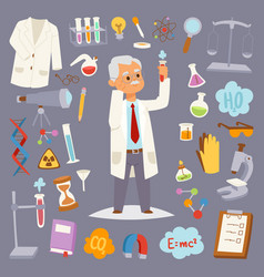 Laboratory symbols science and chemistry icons Vector Image