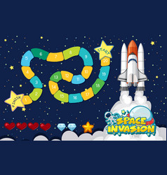 Rocket space game template Royalty Free Vector Image