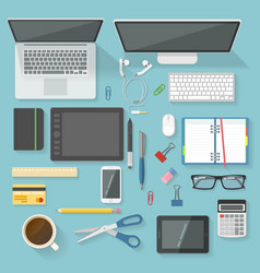 Top view city transport elements set Royalty Free Vector