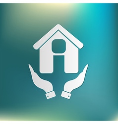 Hand holding a house icon home sign Royalty Free Vector