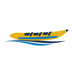 Happy kids ride on banana boat Royalty Free Vector Image