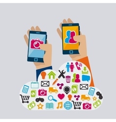 Kid using technology Royalty Free Vector Image