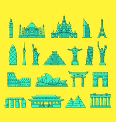 World monuments icons Royalty Free Vector Image