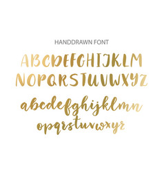 Hand drawn alphabet brush script font Royalty Free Vector