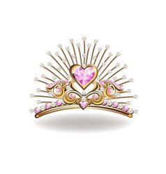 Beautiful golden princess diadem Royalty Free Vector Image