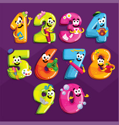 Colored cartoon numbers Royalty Free Vector Image