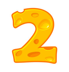 Cartoon balloon number 2 font kids numbers figure Vector Image