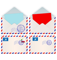 Collection different envelopes with mail Vector Image
