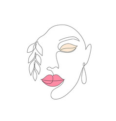 Minimal woman face Royalty Free Vector Image - VectorStock