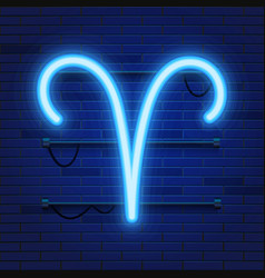 Blue shining cosmic neon zodiac leo symbol Vector Image