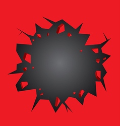 Exploding out hole in red brick wall Royalty Free Vector