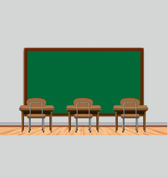 Frame design with board and students in classroom Vector Image