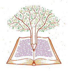 Book with tree Royalty Free Vector Image - VectorStock