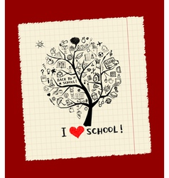 Art tree with math symbols for your design Vector Image