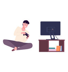 Man playing computer game Royalty Free Vector Image