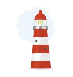 Red push pin lighthouse isolated Royalty Free Vector Image