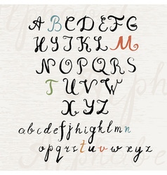 Calligraphy lettering script font e set Royalty Free Vector