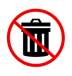 Trash bin overflowing garbage sign do not litter Vector Image