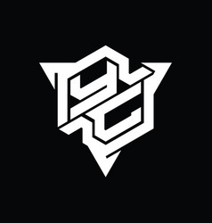 Yc logo letter monogram with triangle slice Vector Image