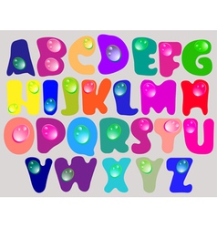 Font abc and happy children Royalty Free Vector Image
