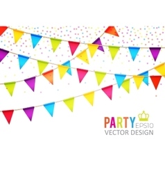 Group hanging bunting party flags Royalty Free Vector Image