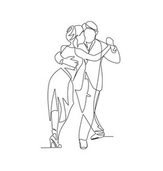 Continuous line drawing of dancing woman Vector Image