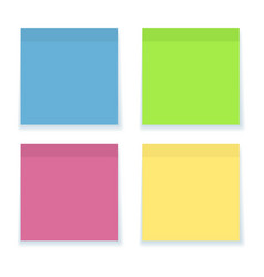 Sticky paper notes with shadow effect blank color Vector Image