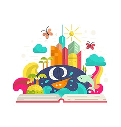 Open book with butterflies Royalty Free Vector Image