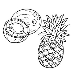 Pineapple drink coconut pop art Royalty Free Vector Image