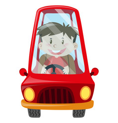 Cartoon red car front view Royalty Free Vector Image