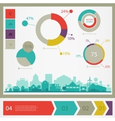 Infographic of eco meadow with sun and tree made Vector Image
