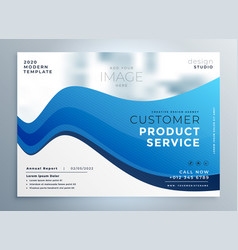 Modern red and blue wave business brochure Vector Image