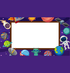 Border template with astronauts in space Vector Image