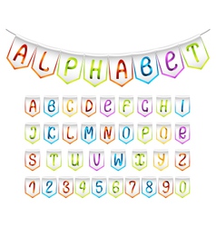 Funny english alphabet in colorful squares Vector Image