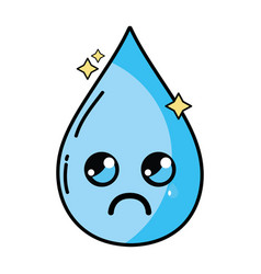 Kawaii cute happy water drop Royalty Free Vector Image
