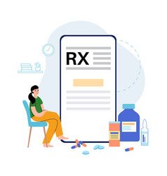 Empty medical prescription rx form with pills Vector Image