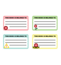 Simple colorful name tag to mark our books Vector Image