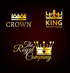 Letter m monogram logo with golden crown design Vector Image