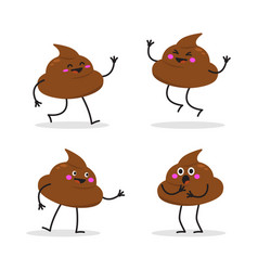 Set of cute poop emoji Royalty Free Vector Image