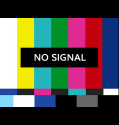 Tv test icon has no signal vertical multi colored Vector Image