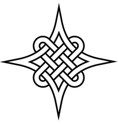 Quaternary celtic knot symbol choosing right path Vector Image