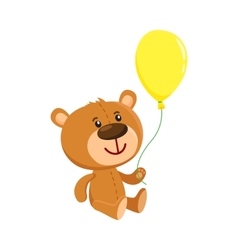 Cartoon teddy bear and number two isolated Vector Image