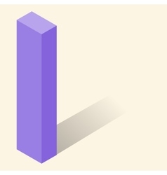 D letter in isometric 3d style with shadow Vector Image