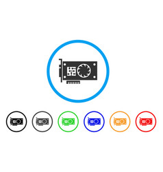 Video gpu card flat icon Royalty Free Vector Image