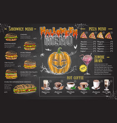 Halloween menu template Royalty Free Vector Image