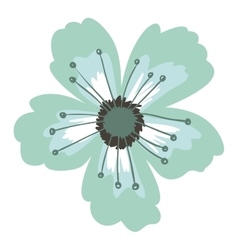 Single flower in green color Royalty Free Vector Image