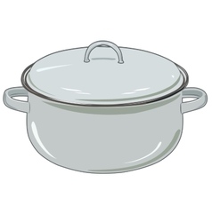 Steel cooking pan Royalty Free Vector Image - VectorStock