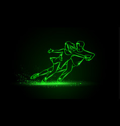 Dancing neon stick figure Royalty Free Vector Image